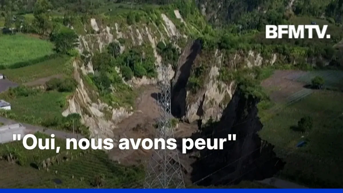 En Indonésie, un gouffre de près de 100 mètres de profondeur continue ...