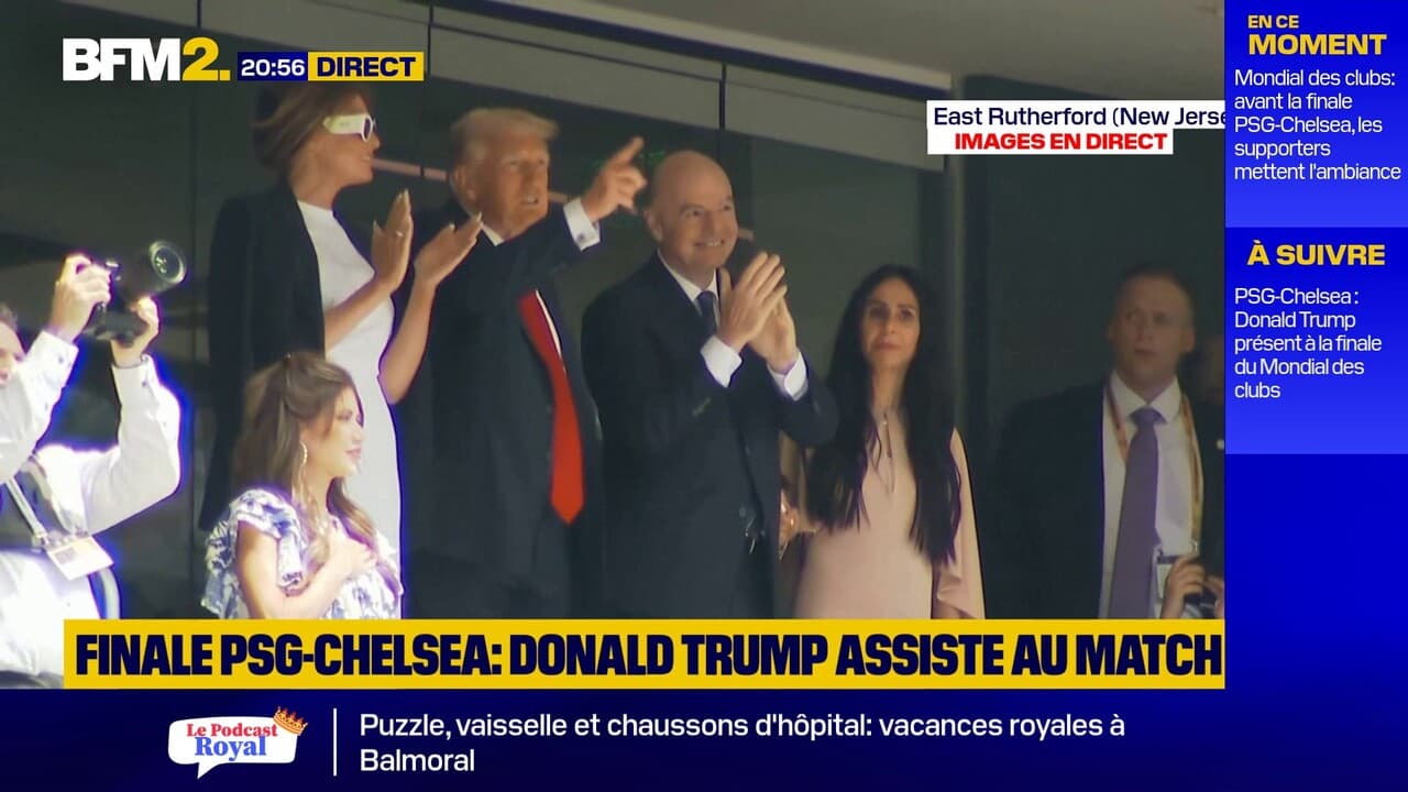 PSG-Chelsea: le président des États-Unis Donald Trump est présent dans ...