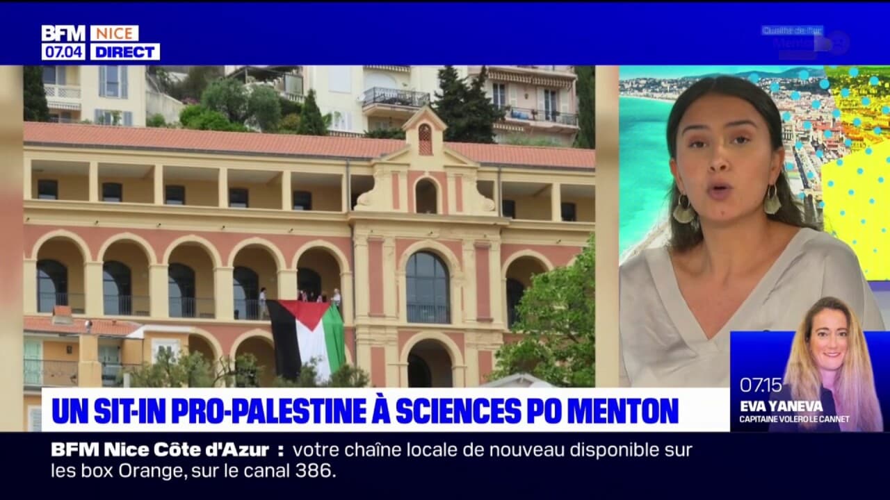 Une manifestation en soutien à la Palestine à Sciences Po Menton, une ...