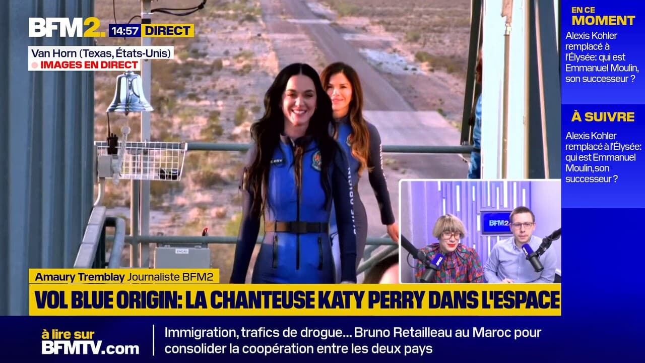 La chanteuse Katy Perry s'apprête à s'envoler dans l'espace à bord d'une fusée Blue Origin