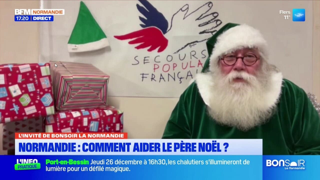 Le Père Noël vert du Secours Populaire apporte des cadeaux aux Normands