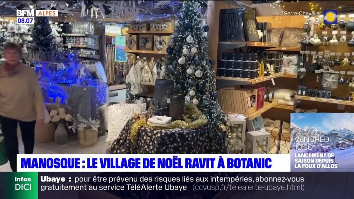 Le village de Noël séduit les clients dans le magasin Botanic à Manosque