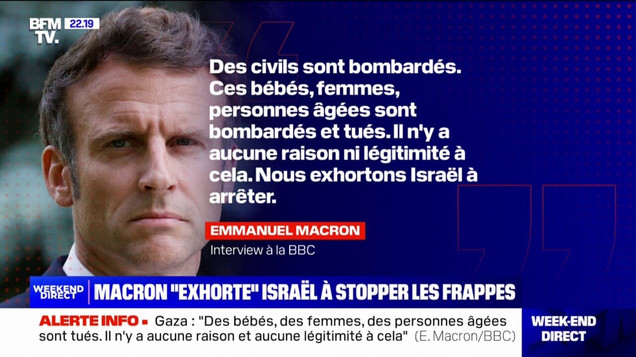 Gaza: Emmanuel Macron affirme qu'il n'y a "aucune raison ni légitimité ...