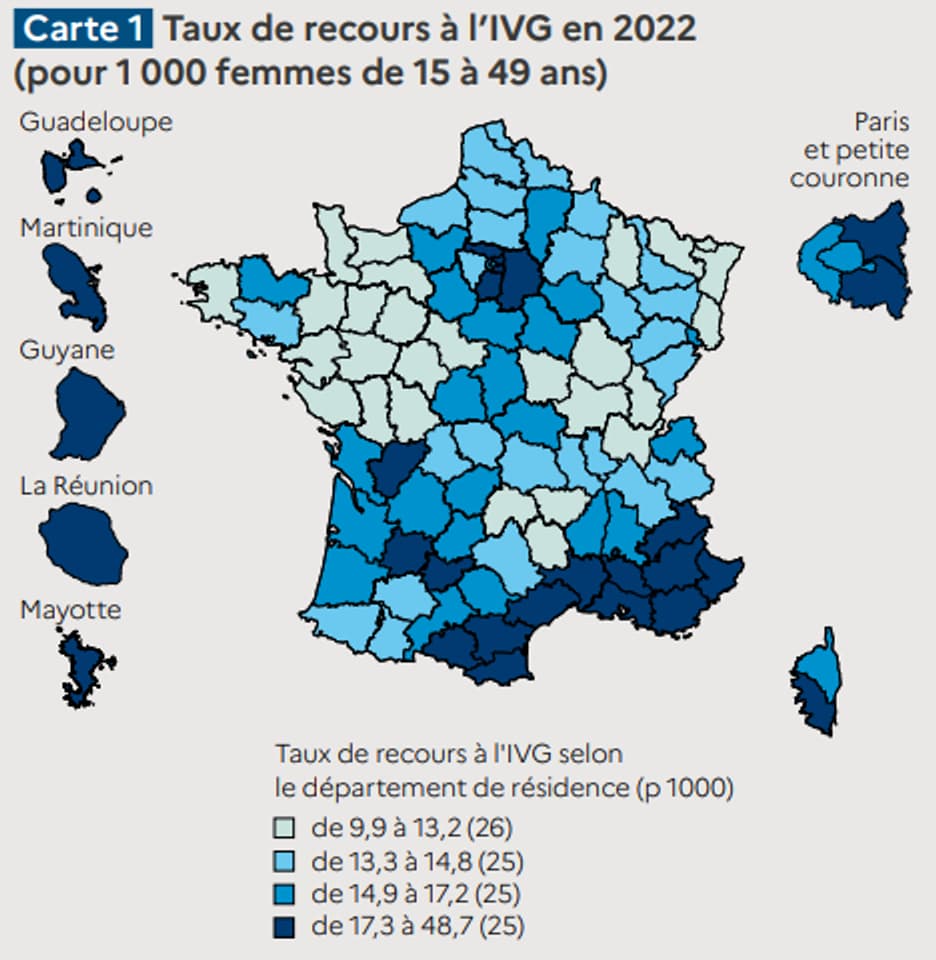 Le nombre d'IVG enregistré en France en hausse en 2022, niveau le plus ...