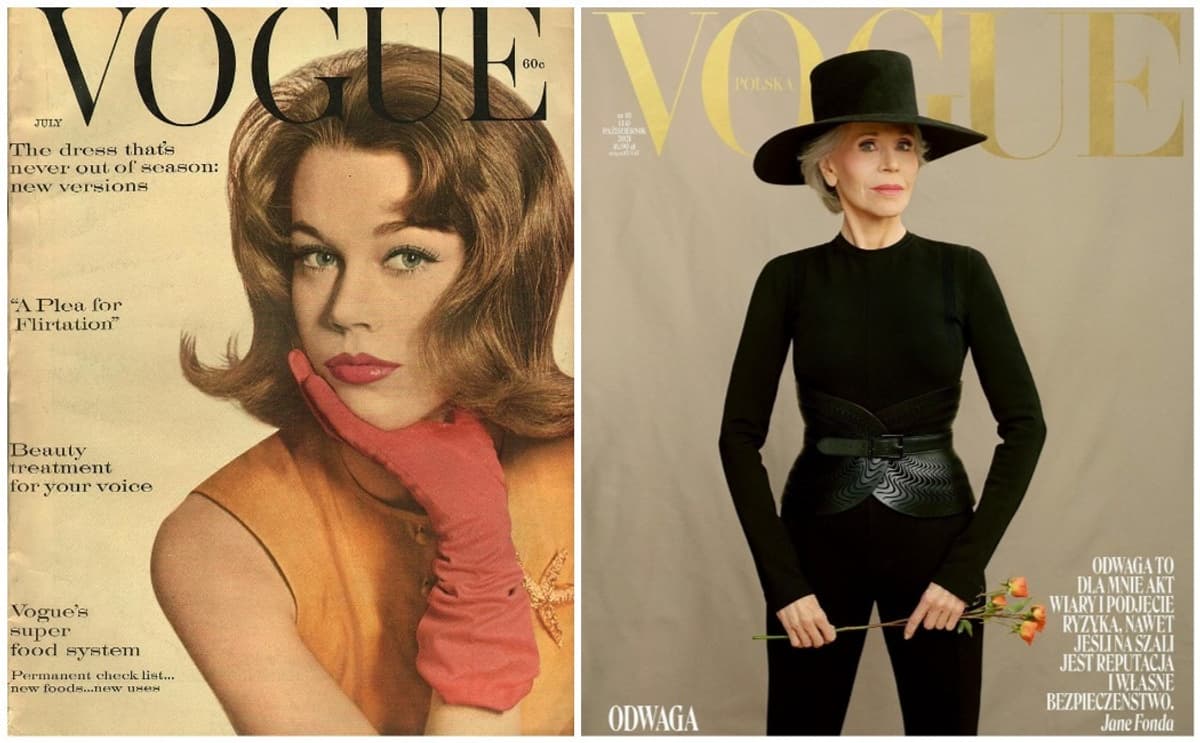 62 ans après sa première couverture de "Vogue", Jane Fonda en une du ...