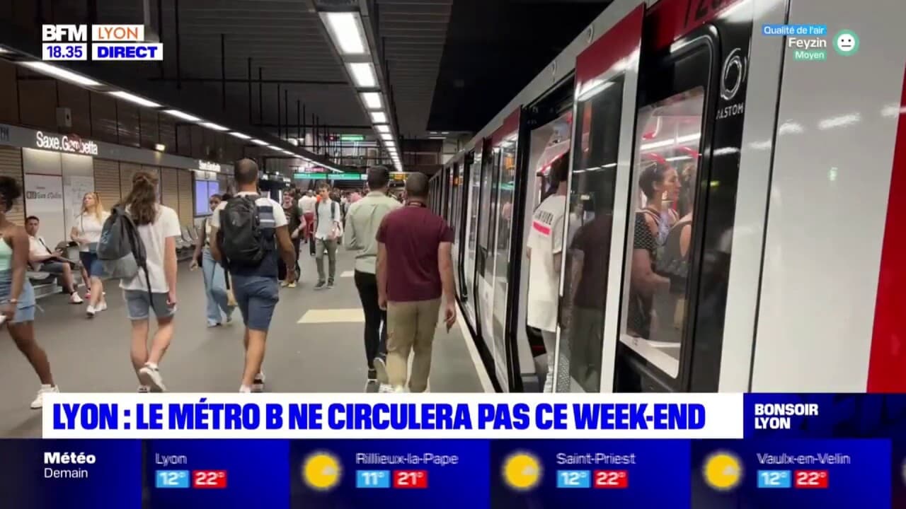 Lyon : le métro B ne circulera pas ce week-end
