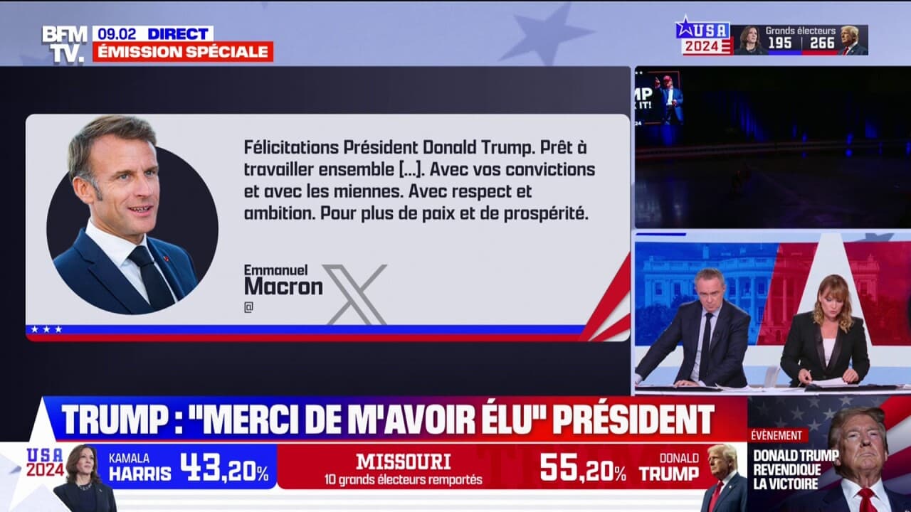Élection américaine: Emmanuel Macron félicite Donald Trump et se dit ... Élection américaine: Emmanuel Macron félicite Donald Trump et se dit ...