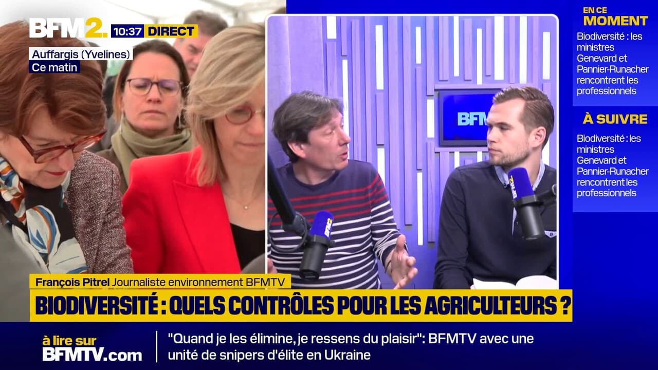 Agnès Pannier-Runacher et Annie Genevard auprès des agents de l'Office ...