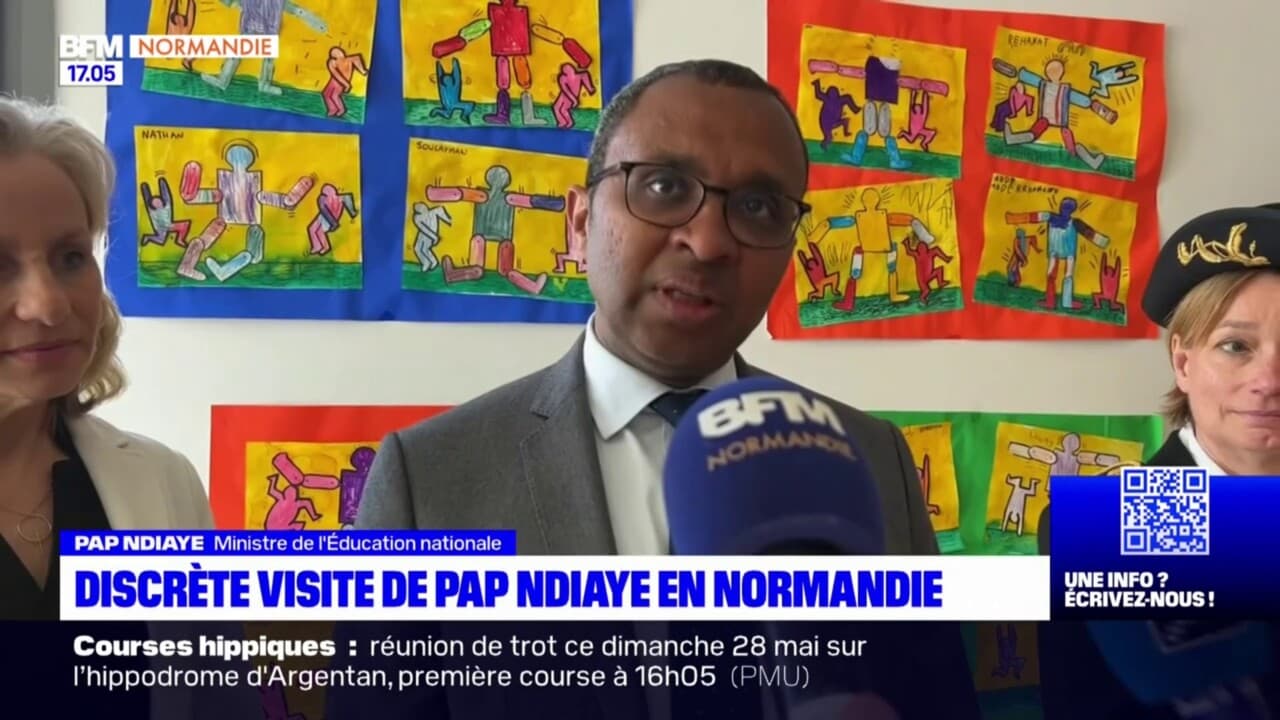 Le ministre de l'Éducation nationale, Pap Ndiaye, en visite en Normandie