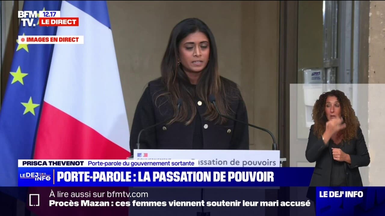 Prisca Thevenot (porte-parole du gouvernement sortante) évoque une ...