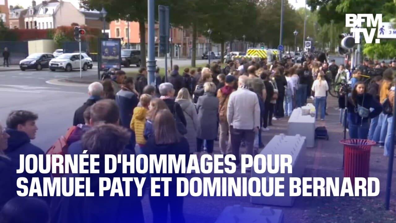 Minute de silence, rassemblements: les images de la journée d'hommages pour Samuel Paty et ...