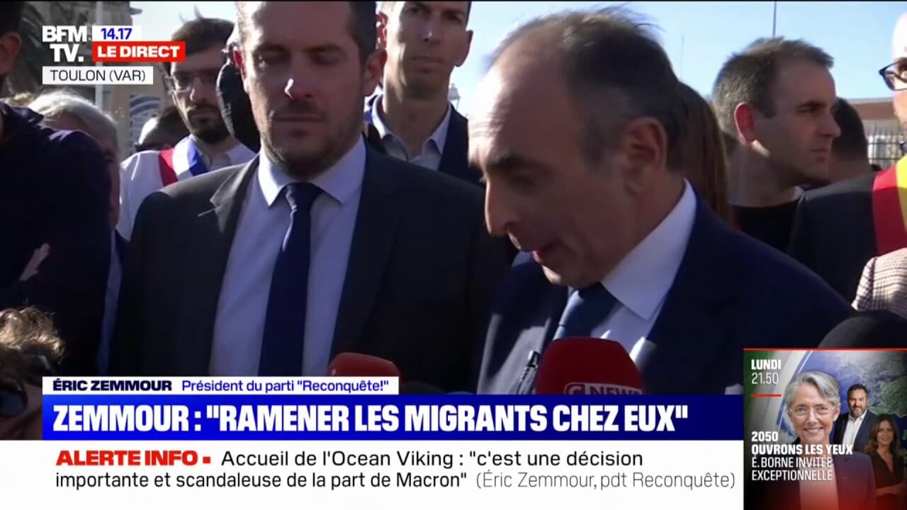 "Les migrants sont somptueusement traités" : Éric Zemmour critique la ...