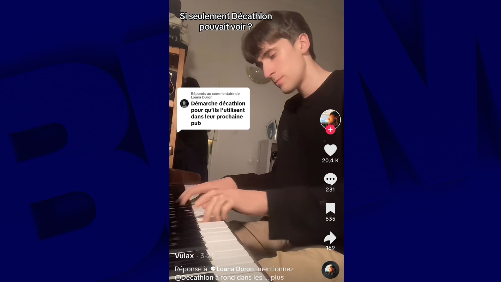 "Ca claque": il revisite le jingle Decathlon au piano et finit dans une pub