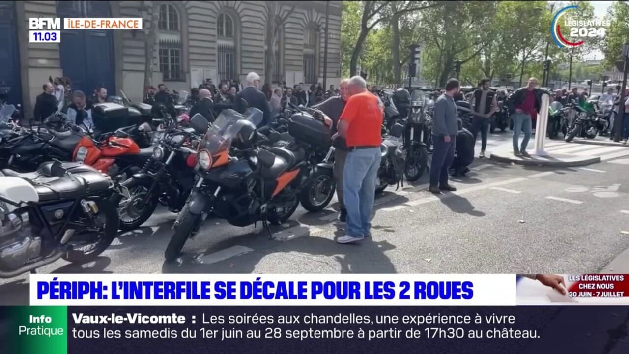 Paris: l’interfile se décale pour les deux roues sur le périphérique