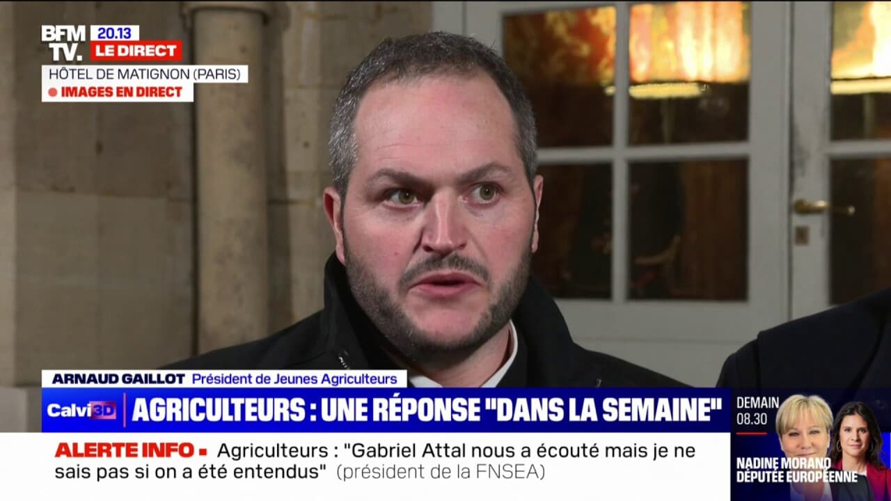 Arnaud Gaillot, président de Jeunes Agriculteurs: "On lui a fait part ...