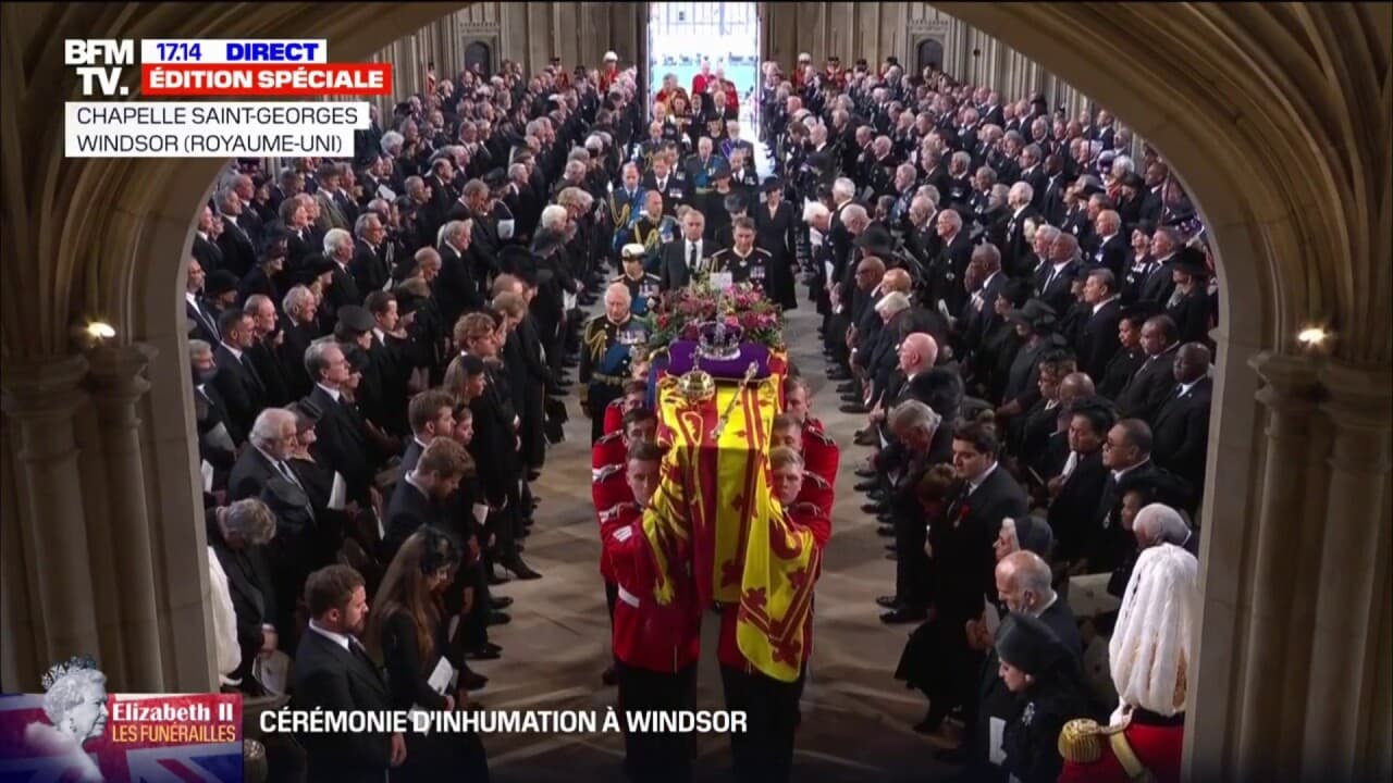 Funérailles d'Elizabeth II: le cercueil entre dans la chapelle Saint ...