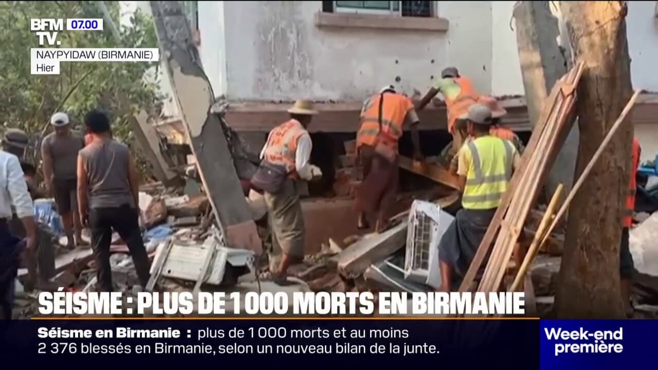 Séisme en Birmanie: plus de 1.000 morts au moins 2.376 blessés selon un nouveau bilan