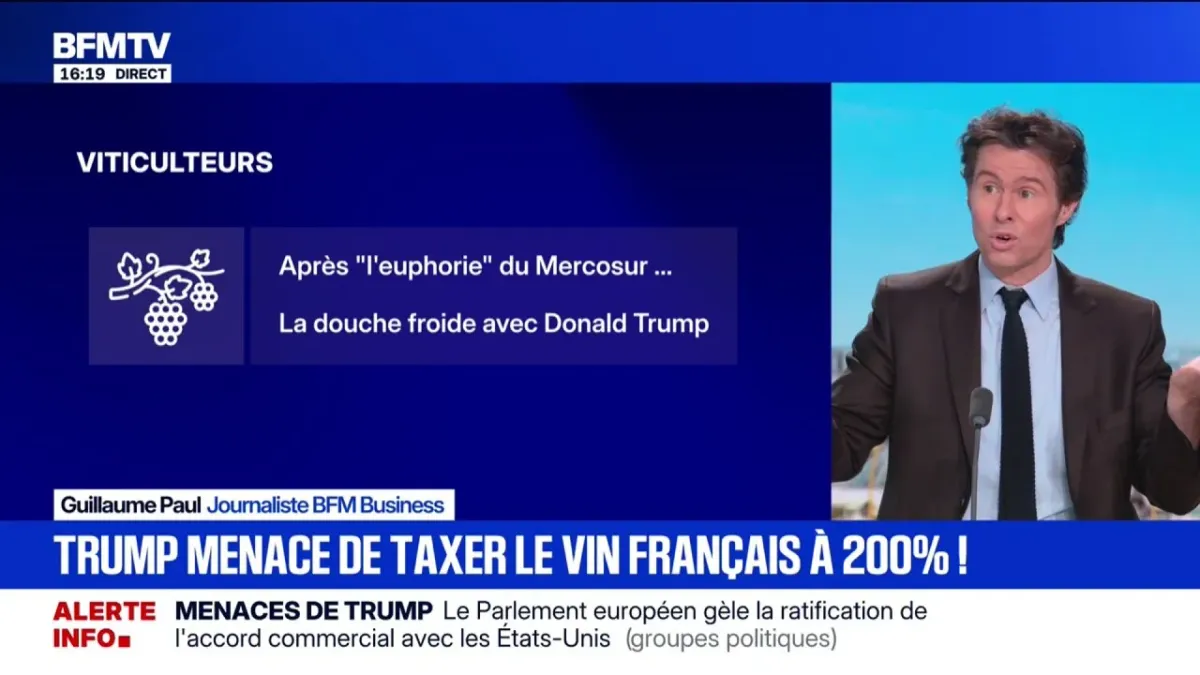 Donald Trump menace de taxer le vin français à 200%