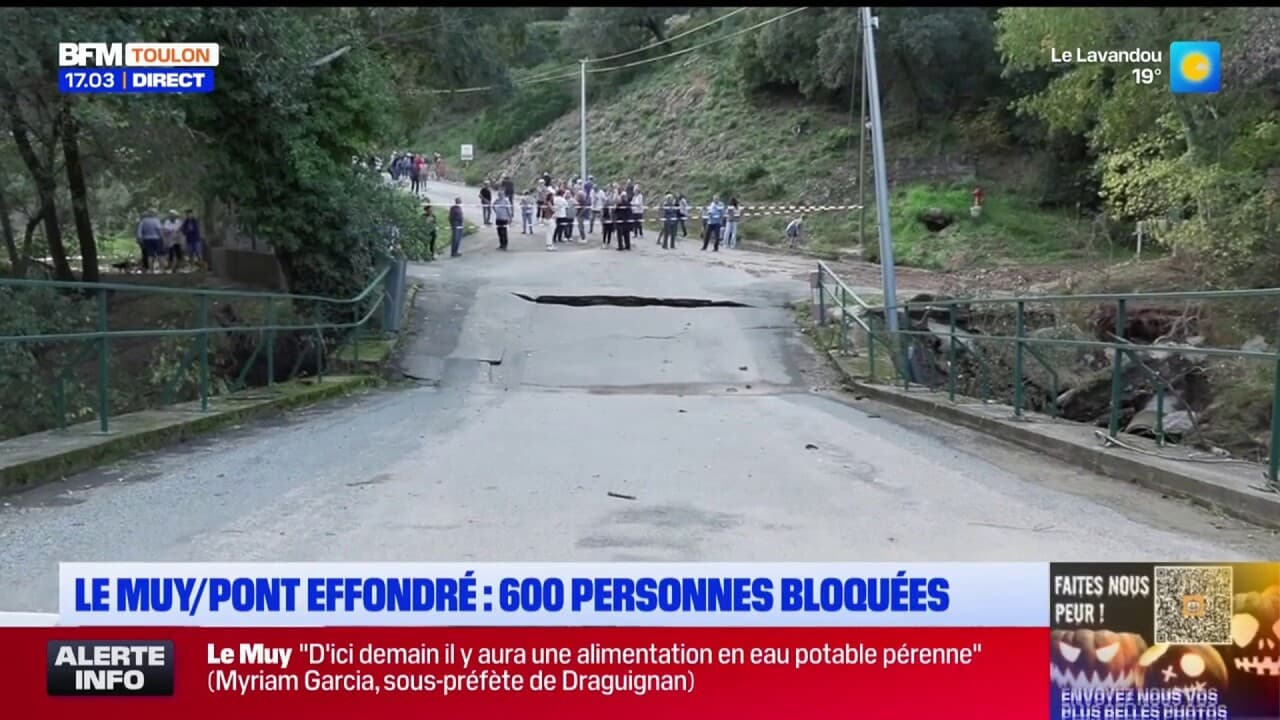 Le Muy: 600 personnes toujours bloquées après l'effondrement d'un pont