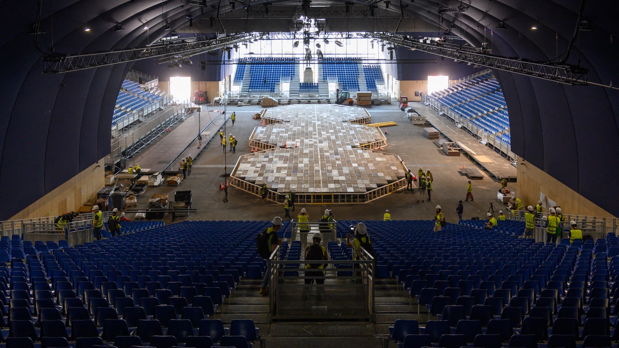 JO 2024: une nouvelle structure au sol posée dans l'urgence pour le judo