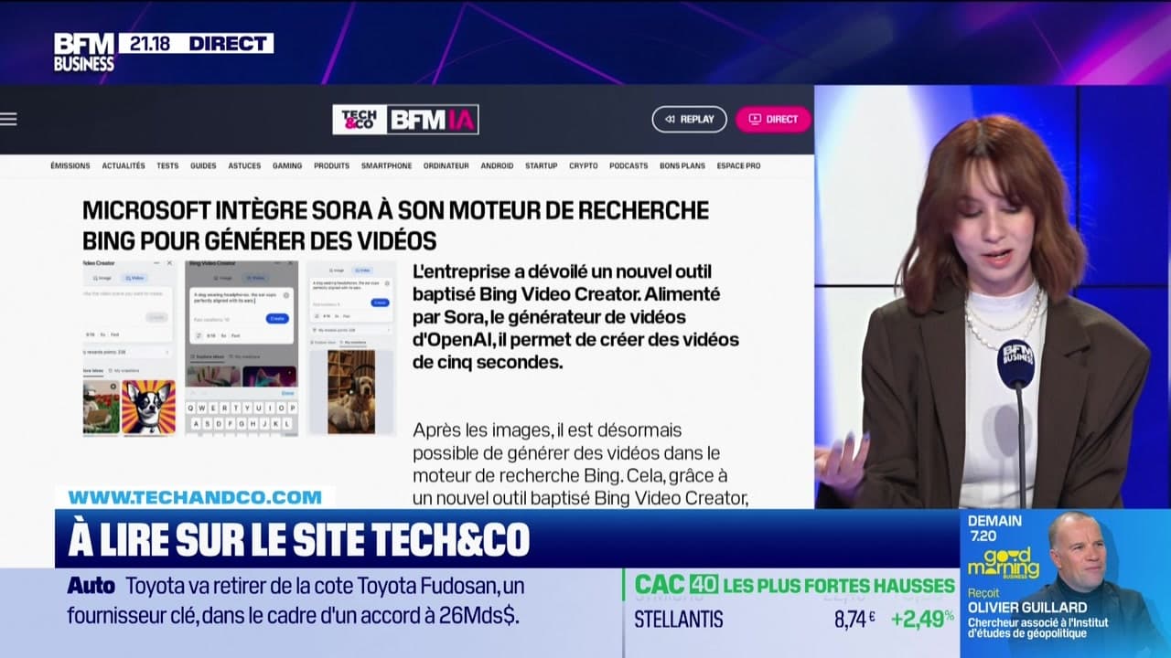 À lire sur le site Tech&Co : Microsoft intègre Sora à son moteur de recherche Bing pour générer ...
