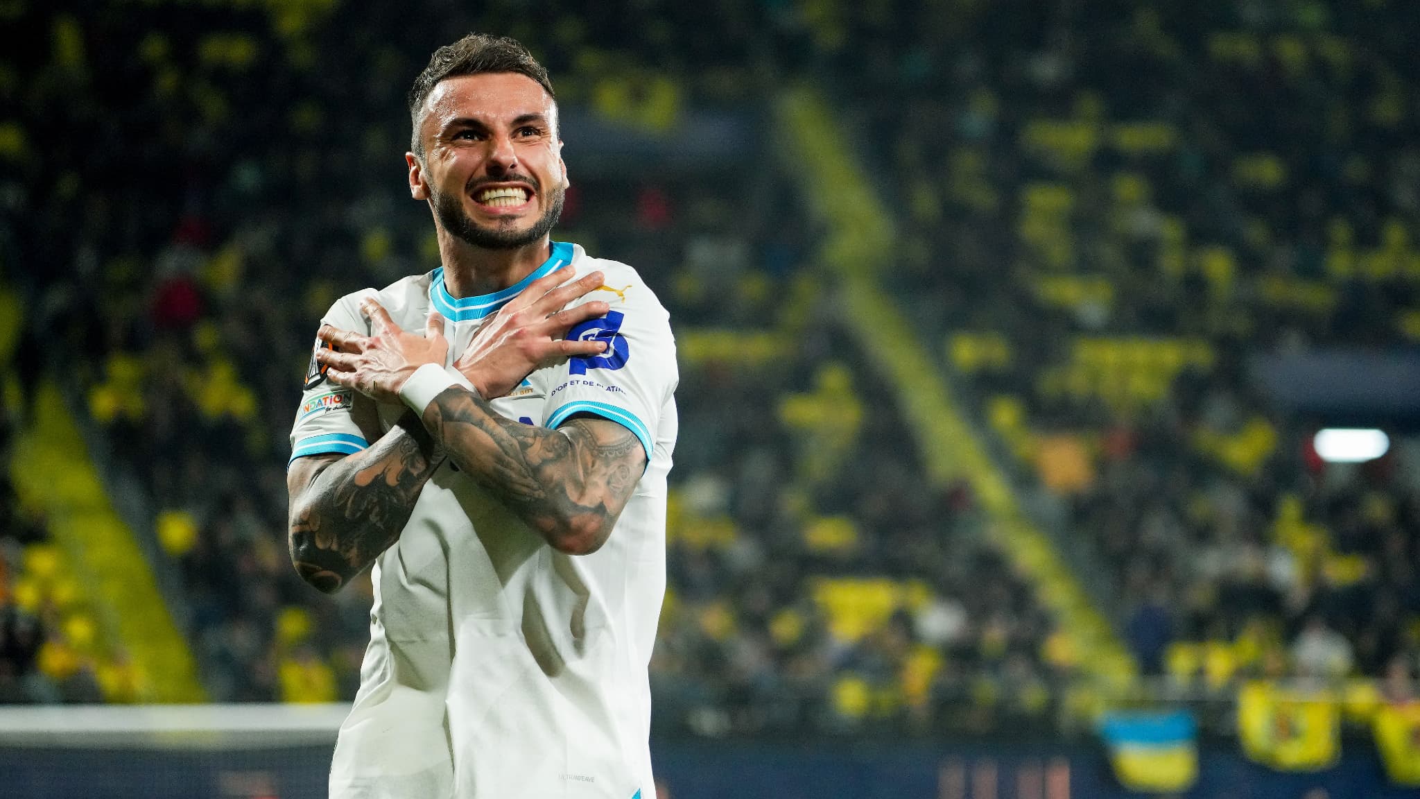 Villarreal-OM: la célébration clim' et chambreuse de Clauss, auteur du ...