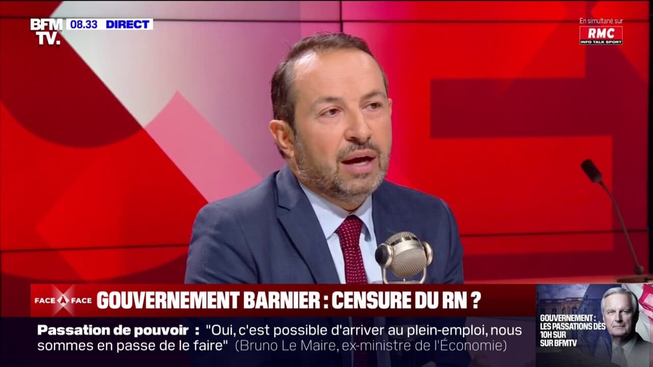 Gouvernement Barnier: Sébastien Chenu (RN) affirme qu'il n'y aura Gouvernement Barnier: Sébastien Chenu (RN) affirme qu'il n'y aura