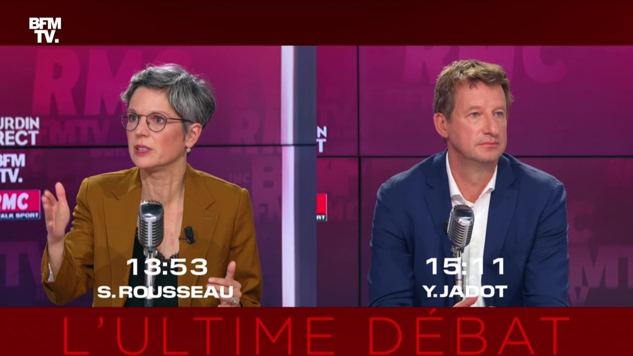 Yannick Jadot face à Sandrine Rousseau - 24/09