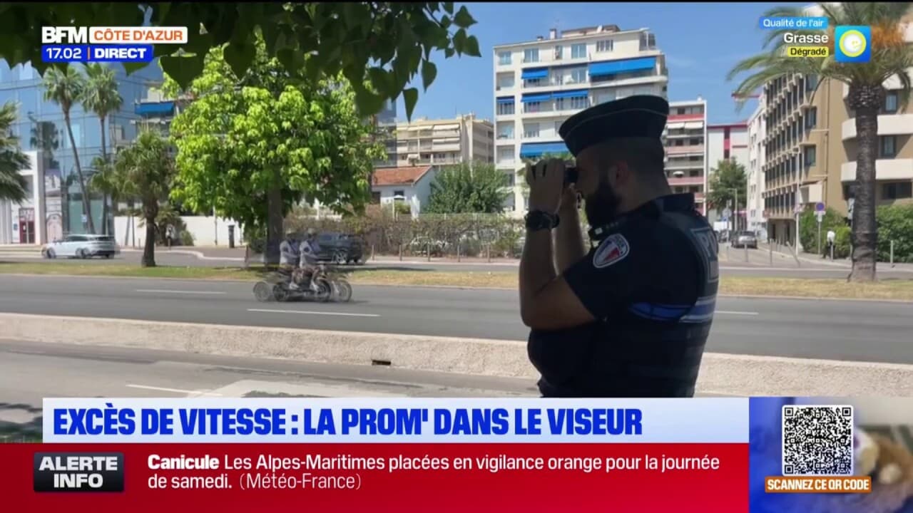 Nice: la police contrôle les excès de vitesse sur la Promenade des Anglais