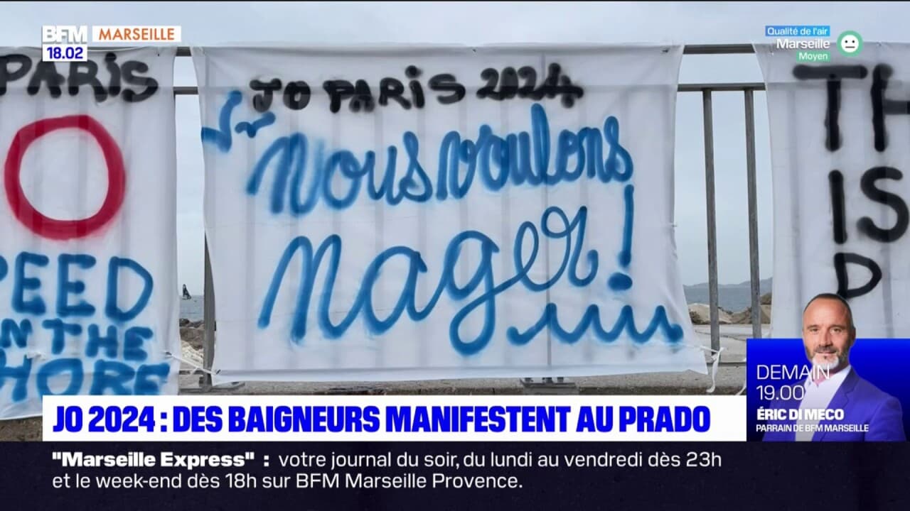 JO 2024: des baigneurs manifestent au Prado contre les possibles ...