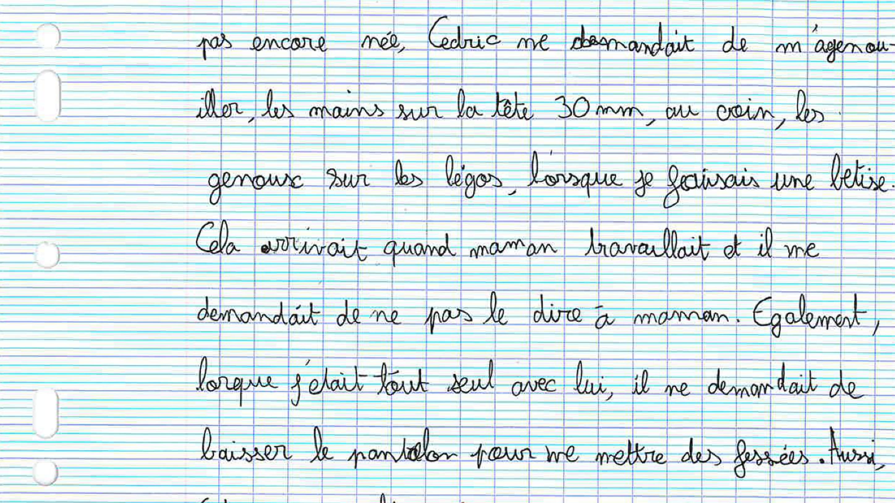 DOCUMENT BFMTV. "Il m'insultait beaucoup": dans une lettre lue à l'audience, le fils de Cédric ...