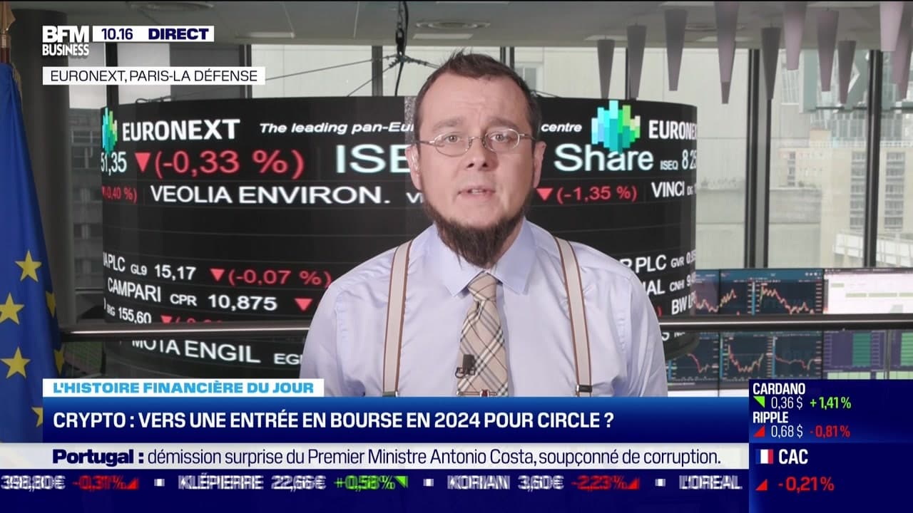 L'histoire financière du jour : Crypto, vers une entrée en Bourse en 2024 pour Circle ? - 08/11