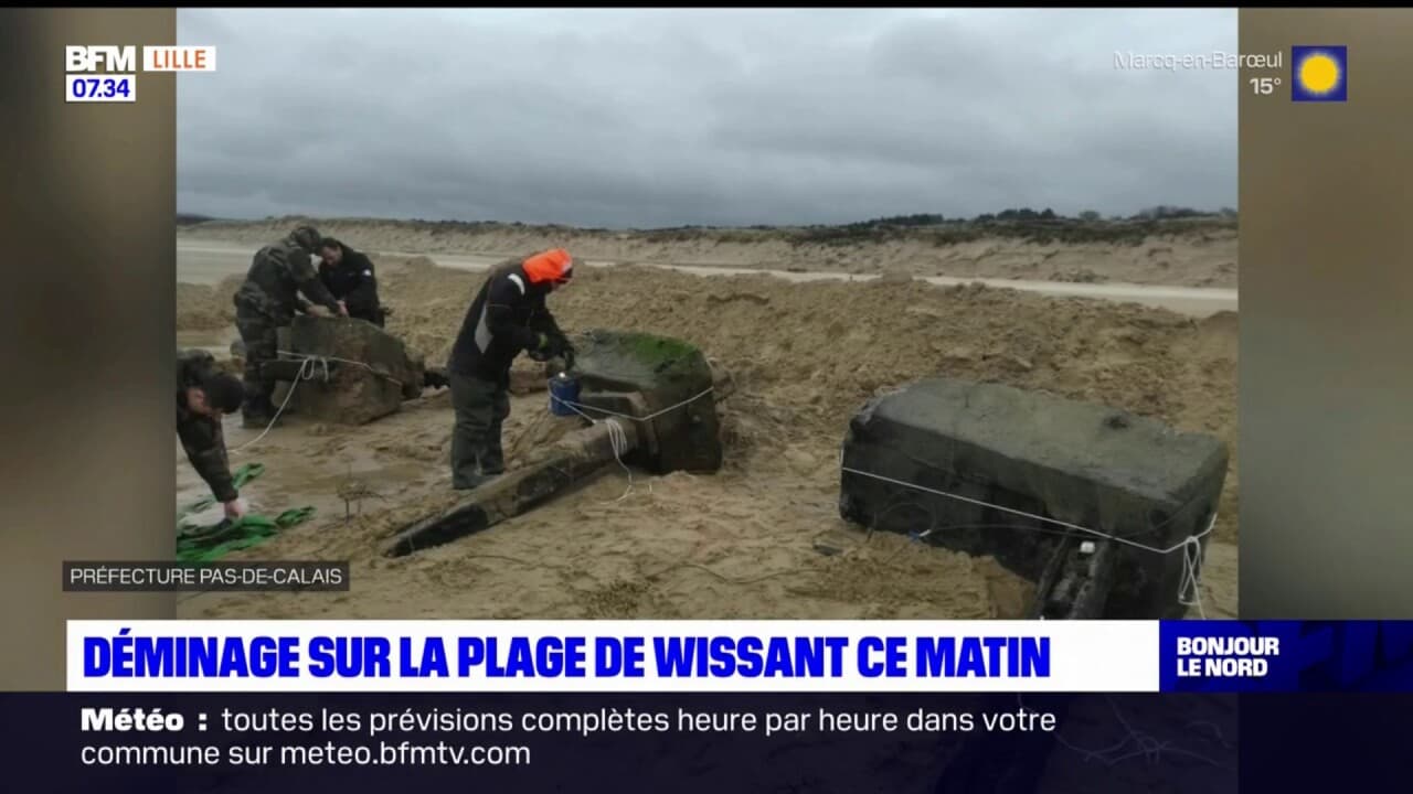 Déminage sur la plage de Wissant ce lundi matin, les habitants aux alentours confinés