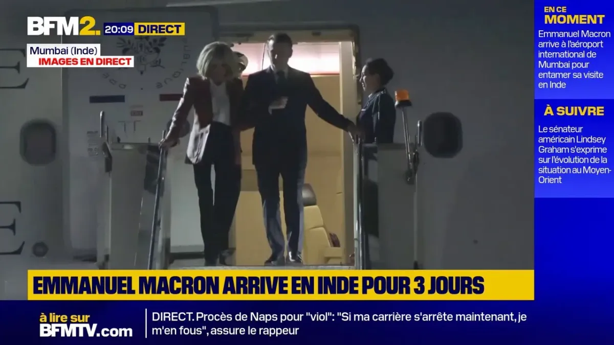 Emmanuel Macron arrive en Inde pour une visite officielle de trois ...