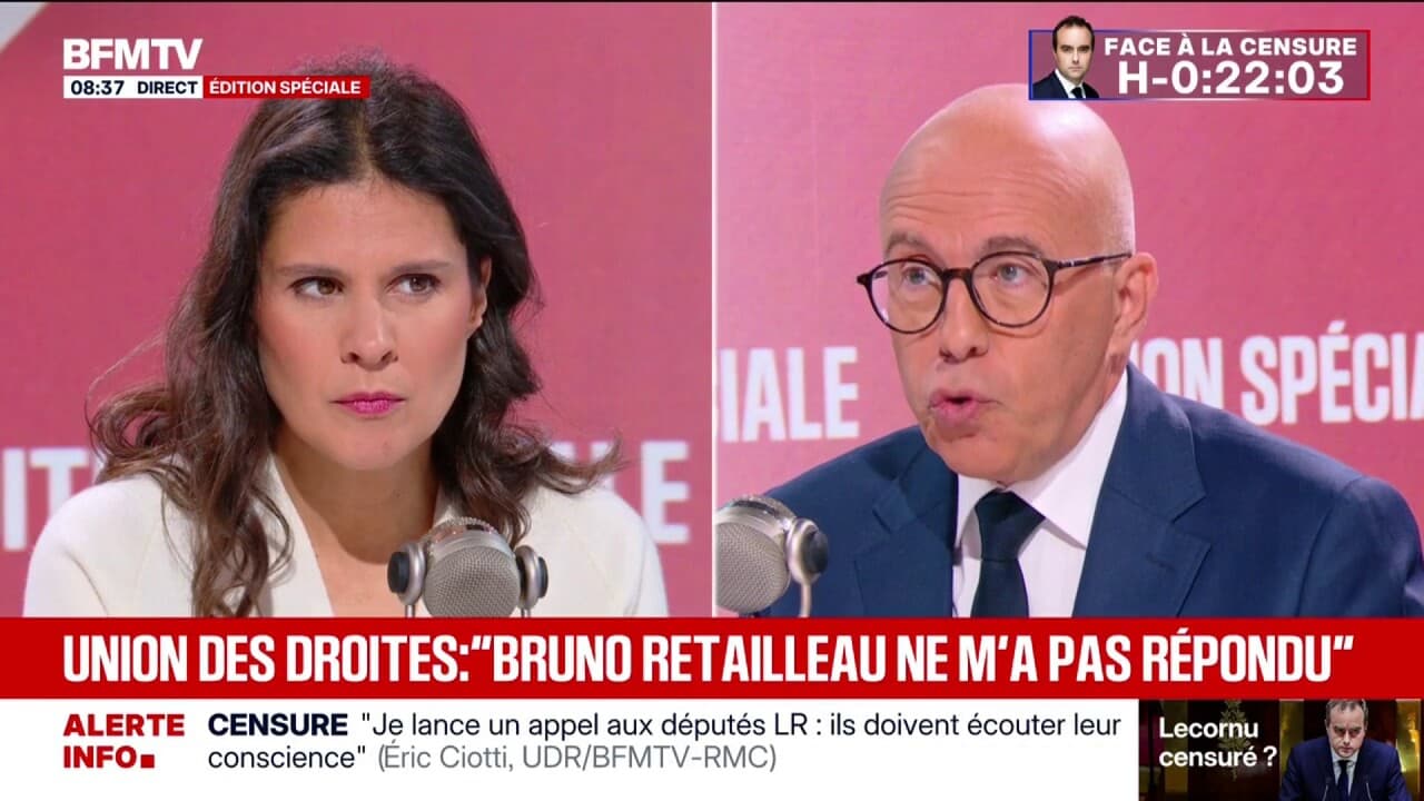 Éric Ciotti (UDR) appelle Bruno Retailleau "à casser les chaînes, à se ...