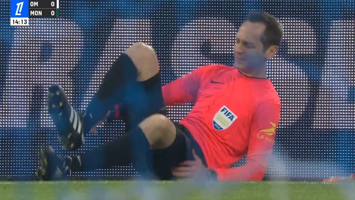 OM-Monaco: blessé par un tacle de Vanderson, l'arbitre assistant a dû ...