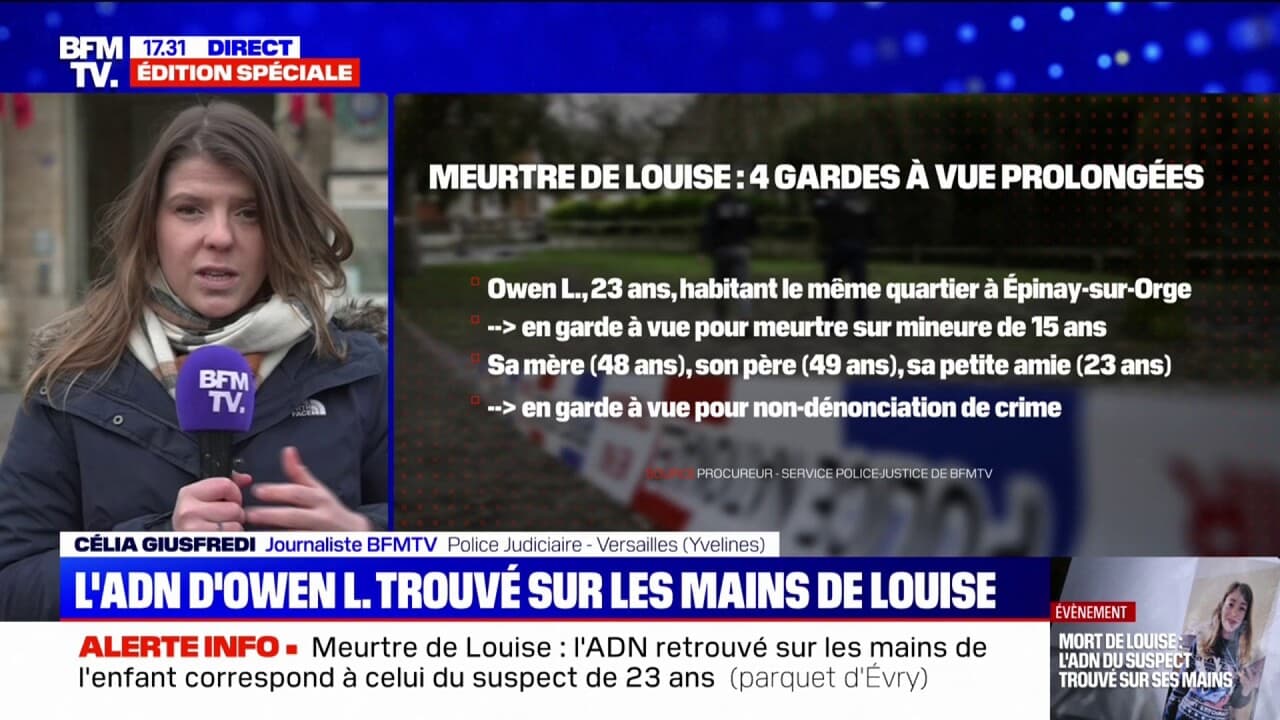 Meurtre de Louise: des traces de griffure retrouvées sur les mains d'Owen L.
