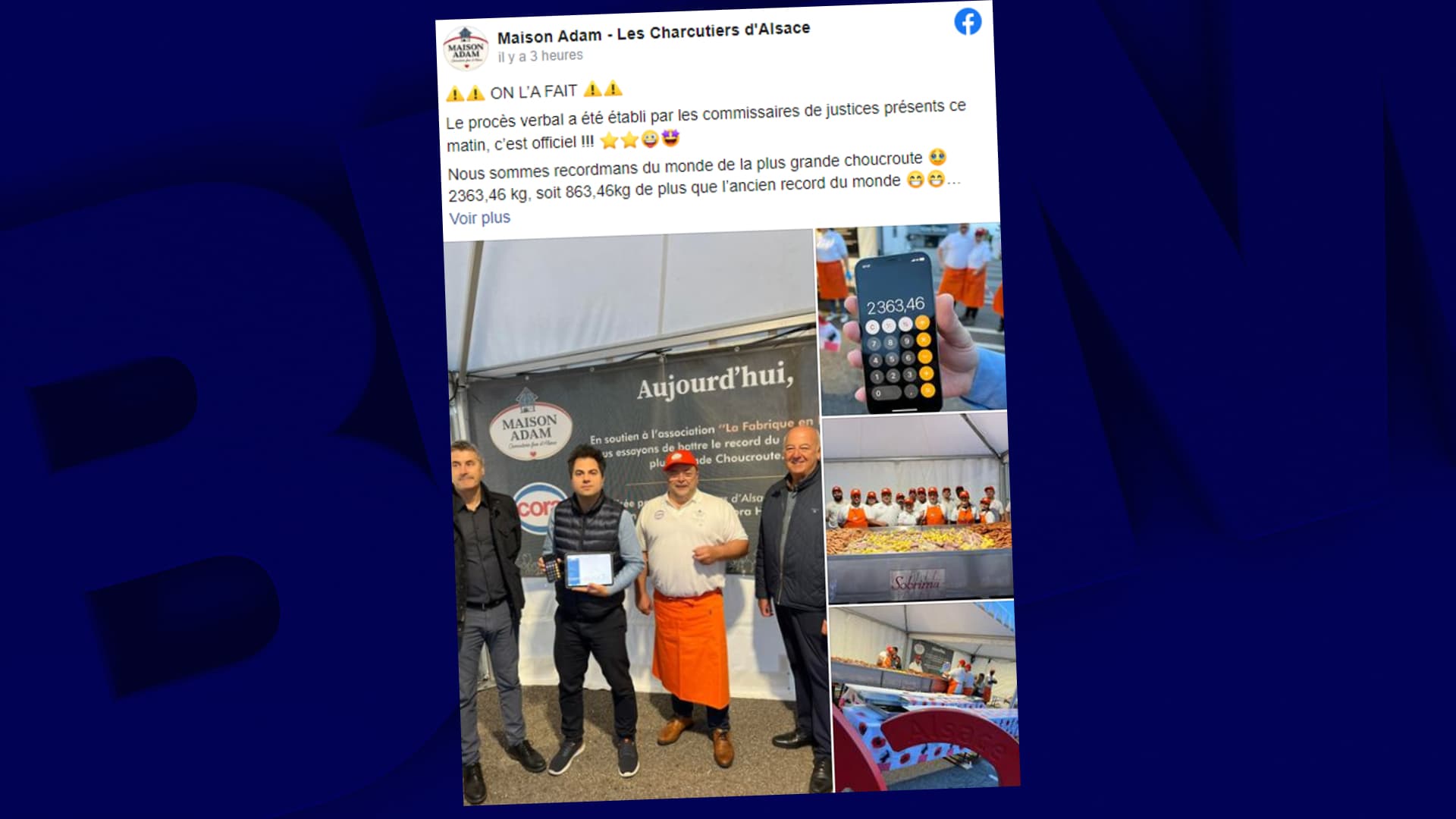 Bas-Rhin: le charcutier alsacien Maison Adam bat le record de la plus ...