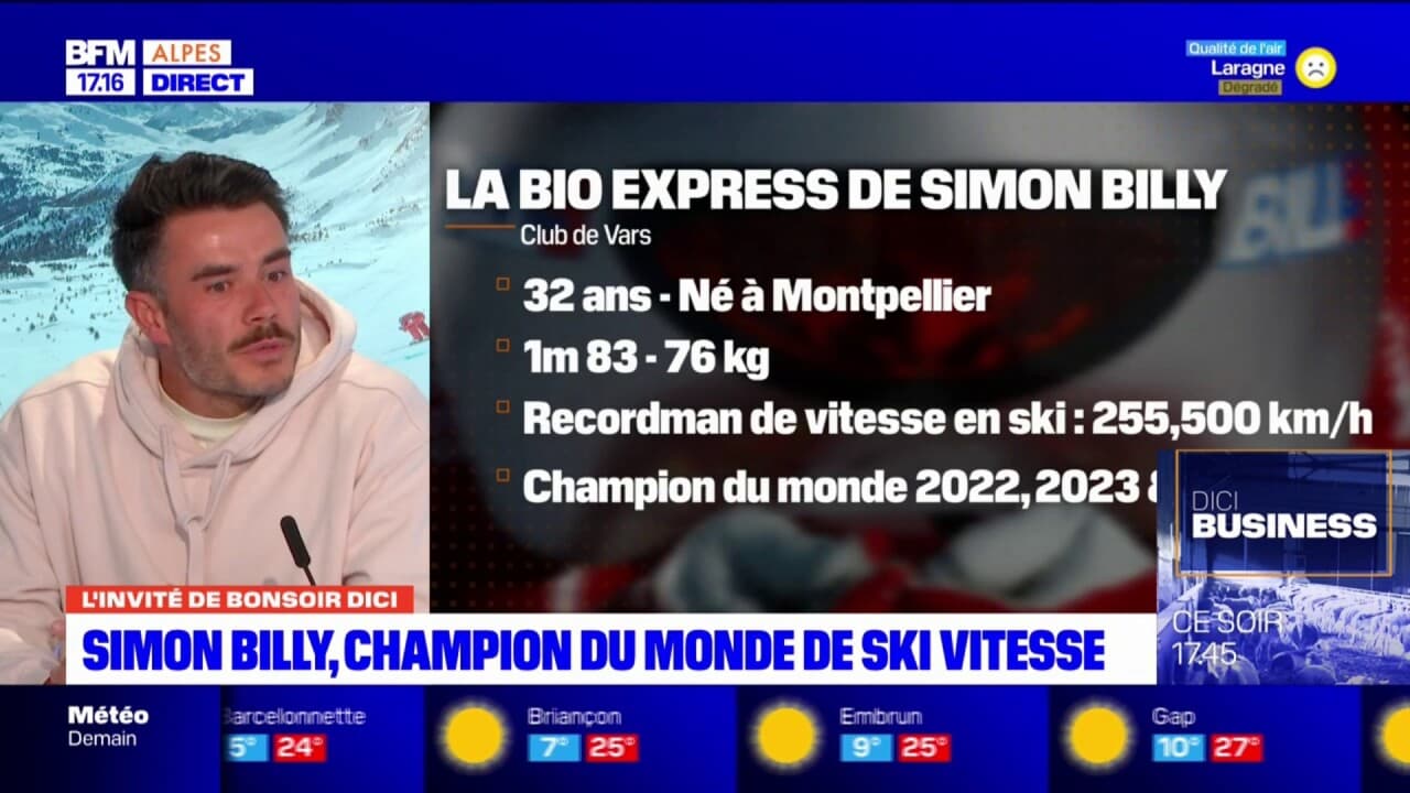 Simon Billy, l'homme le plus rapide du monde sur des ski, souhaite ...