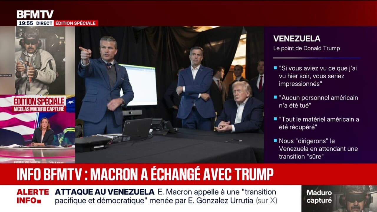 INFO BFMTV - Emmanuel Macron a échangé avec Donald Trump après la ...