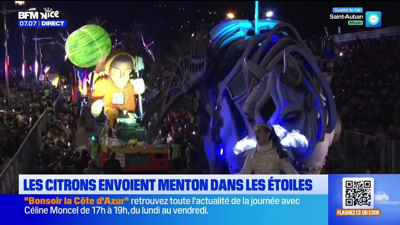Fête du citron de Menton: les images du premier corso nocturne