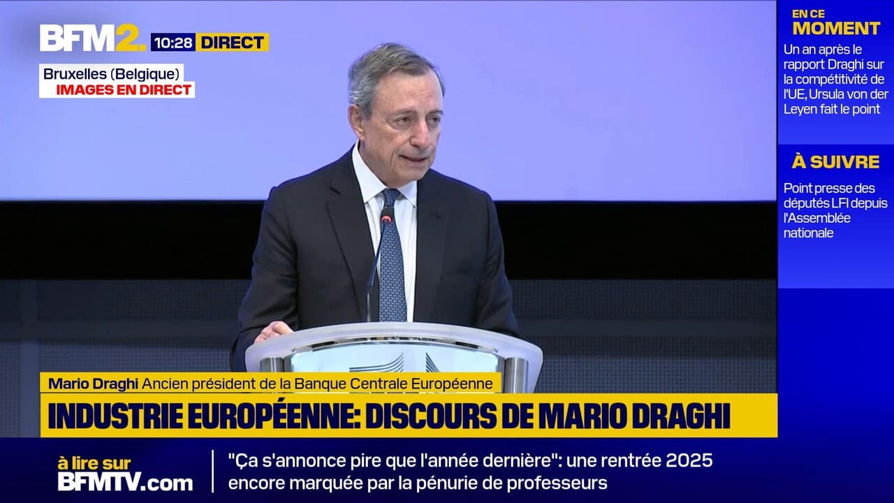 Compétitivité: Mario Draghi déplore la "lenteur" de l'Europe face aux Etats-Unis et à la Chine