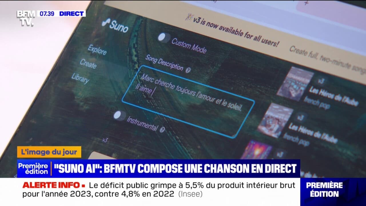 Avec l'application "Suno AI", l'équipe de Première édition compose une ...