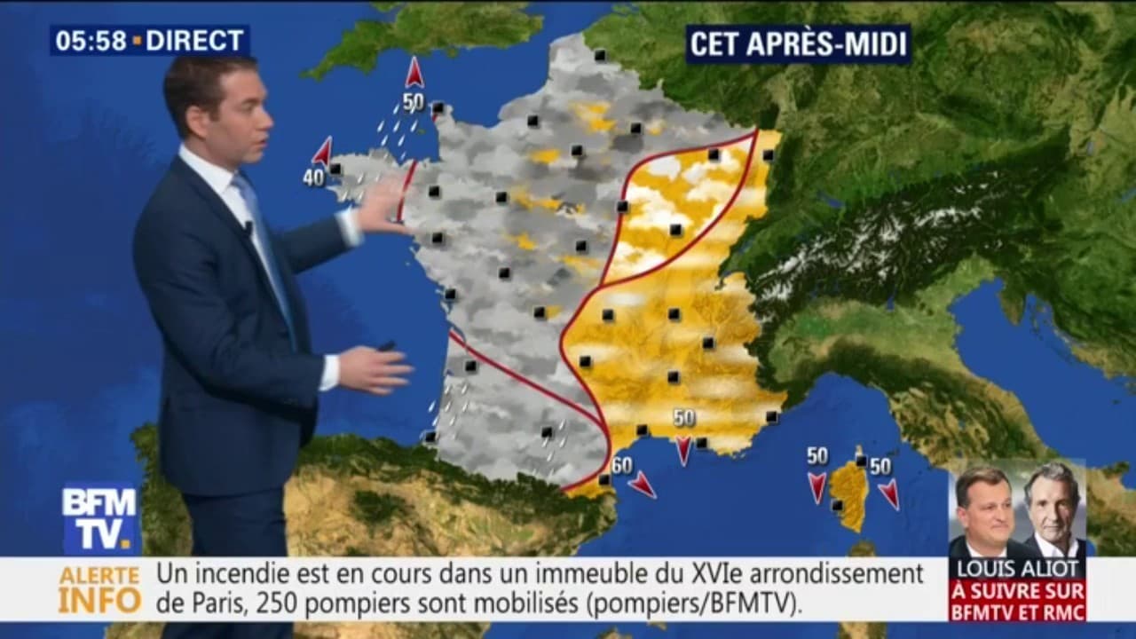 Le temps sera gris et humide à l'ouest, plus sec et ensoleillé à l'est ...
