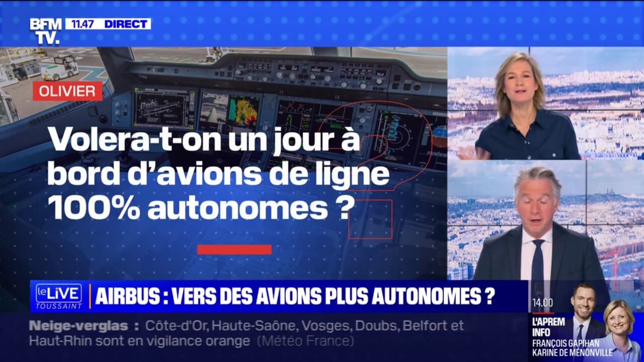 Volera-t-on un jour à bord d'avions de ligne 100% autonomes? BFMTV ...