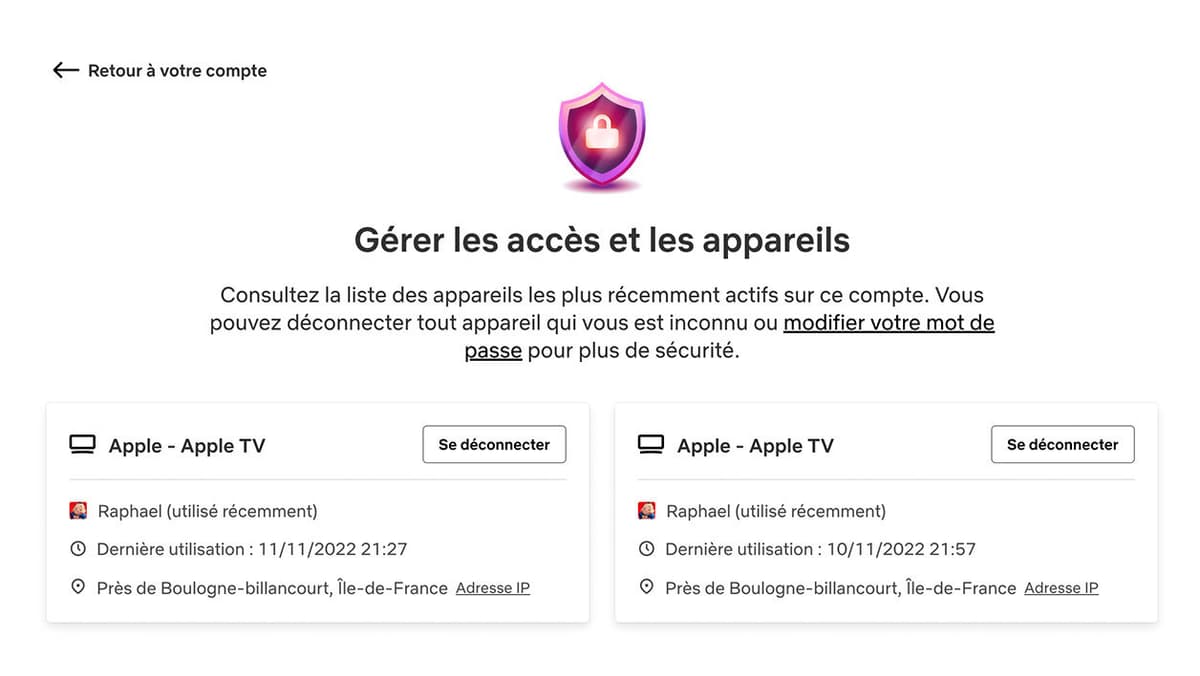 Netflix vous permet désormais de repérer et déconnecter les "squatteurs" de compte