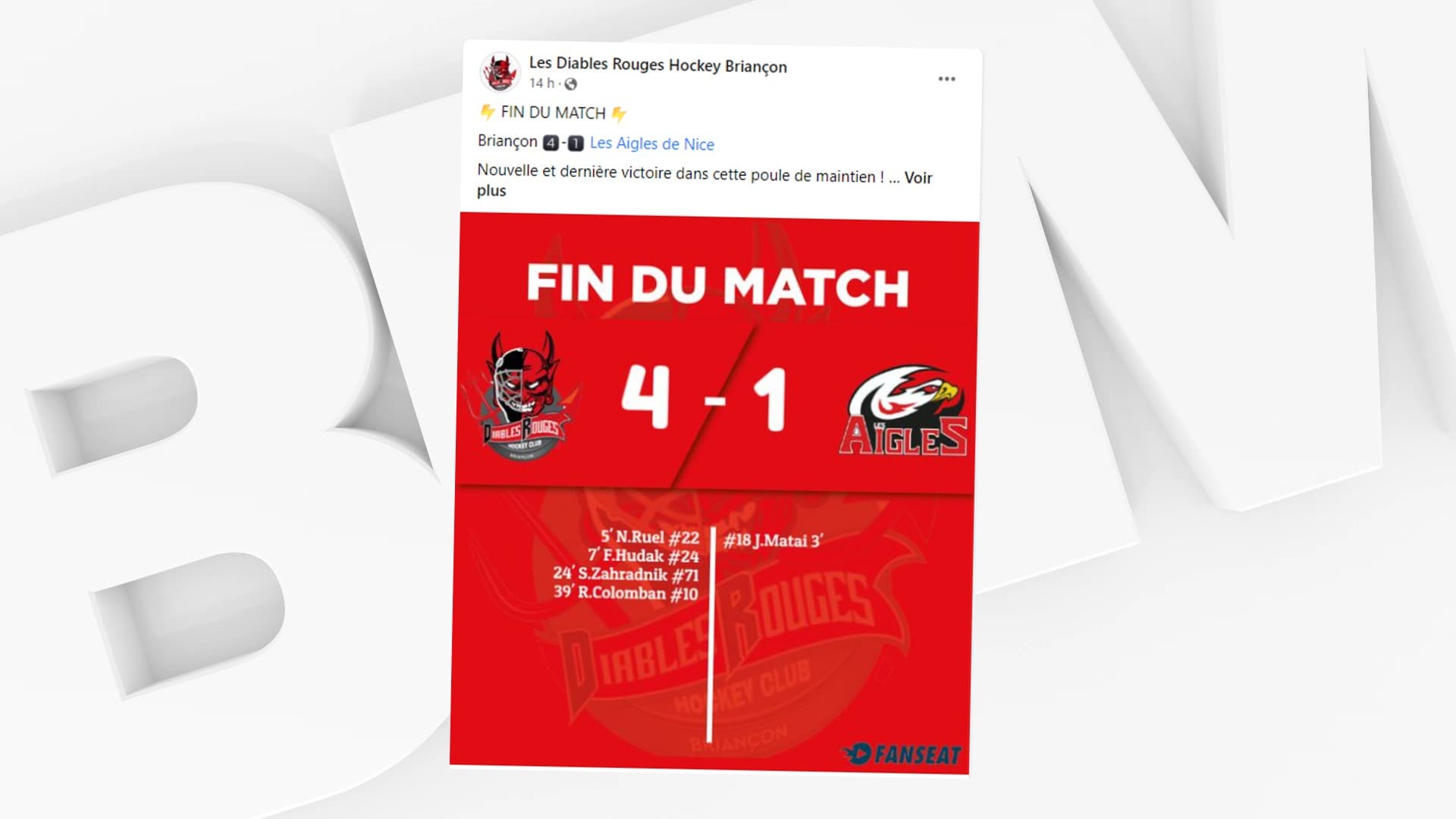 Hockey : les Diables Rouges de Briançon terminent la saison avec une ...