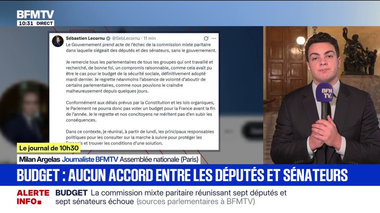 Budget 2026: aucun accord n'a été trouvé entre députés et sénateurs en ...