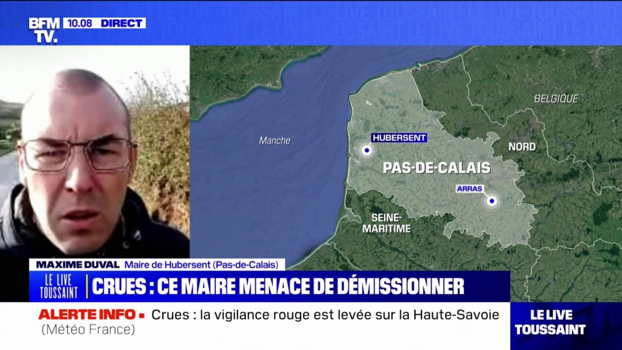 Crues dans le Pas-de-Calais: le maire d'Hubersent menace de démissionner