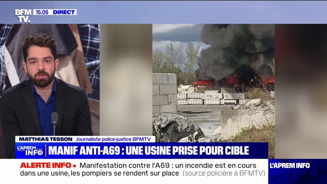 Manifestation contre la construction de l'A69: un incendie est en cours ...